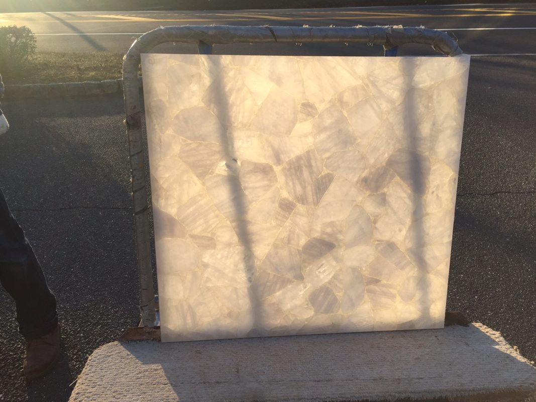 White Quartz Precious Stone 34in x 32in -2cm – Absolute Kitchen & Granite